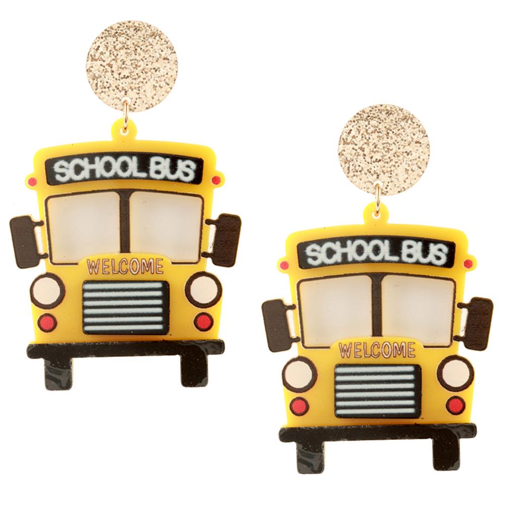 School Bus Acrylic Earrings – Lil Cattilac