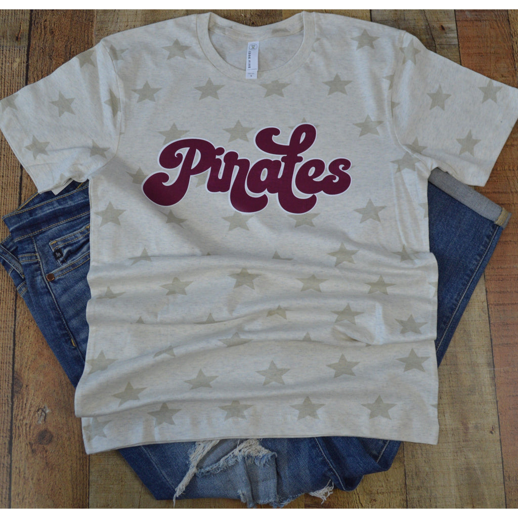 Eula Pirates - Script with Stars T-Shirt – Lil Cattilac