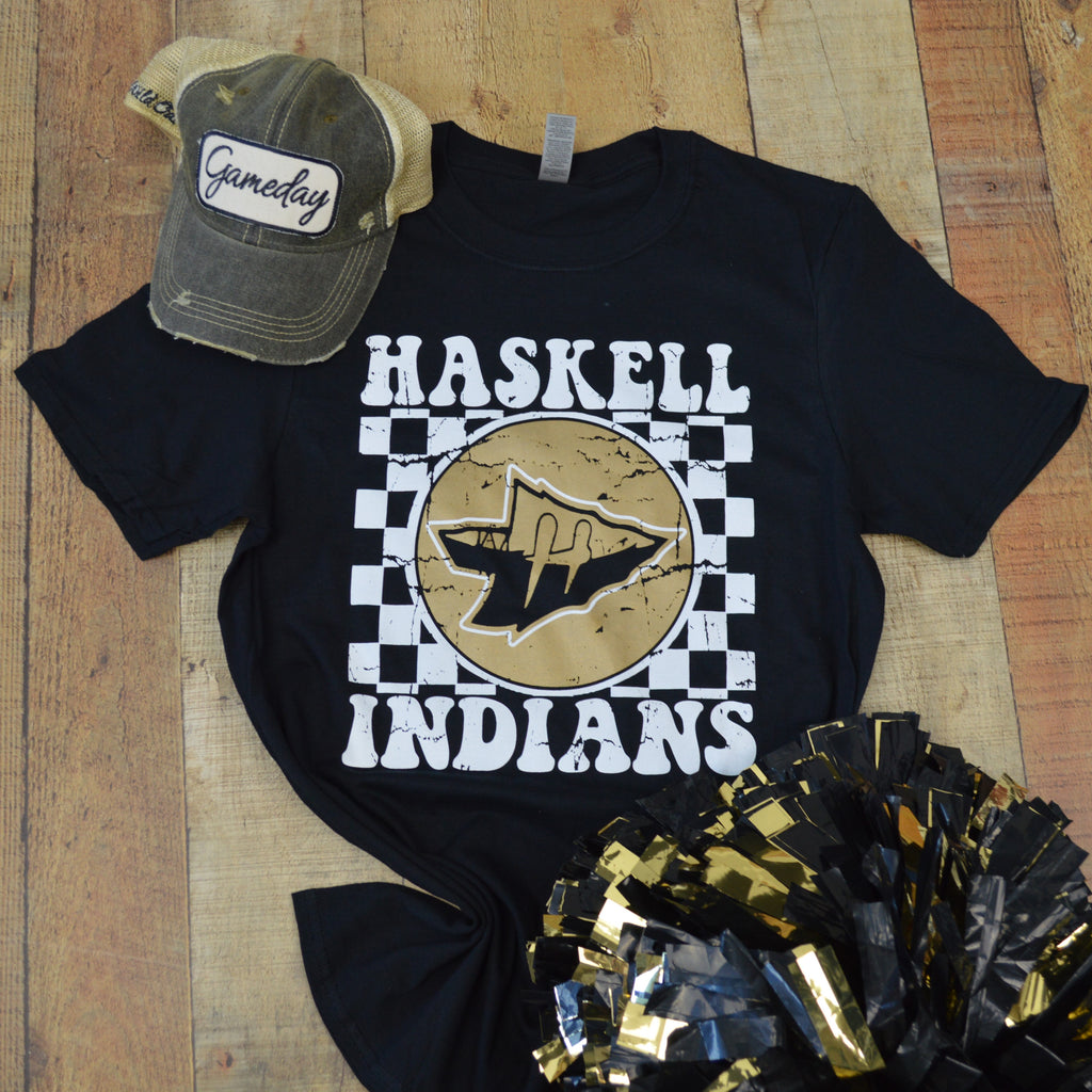 Haskell Indians - Checkered T-Shirt – Lil Cattilac