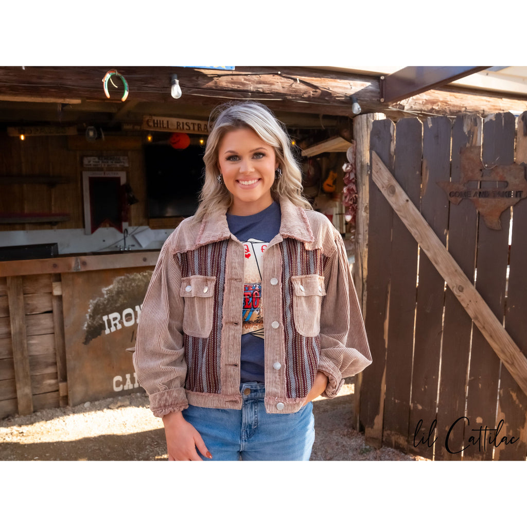 Isla Rust Striped Corduroy Jacket – Lil Cattilac