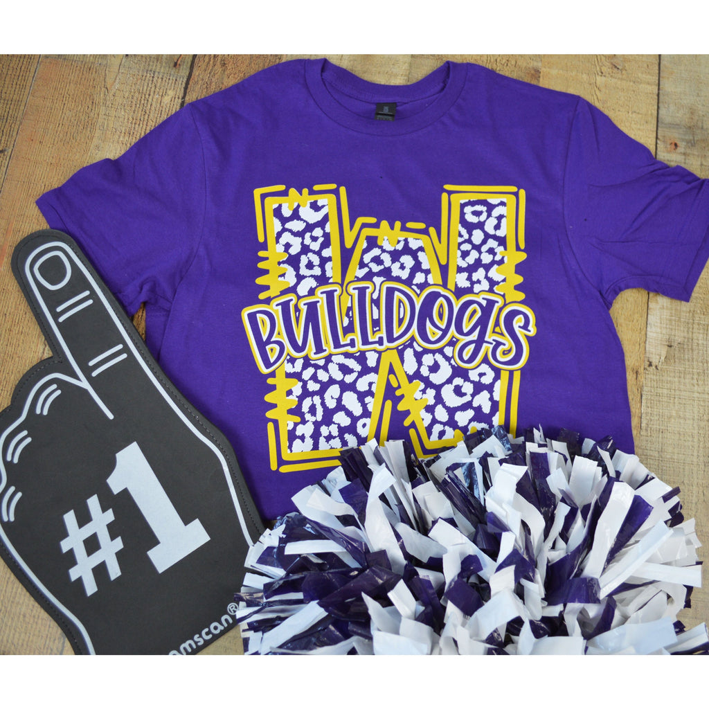 Wylie Bulldogs - Animal Print Letter T-Shirt – Lil Cattilac
